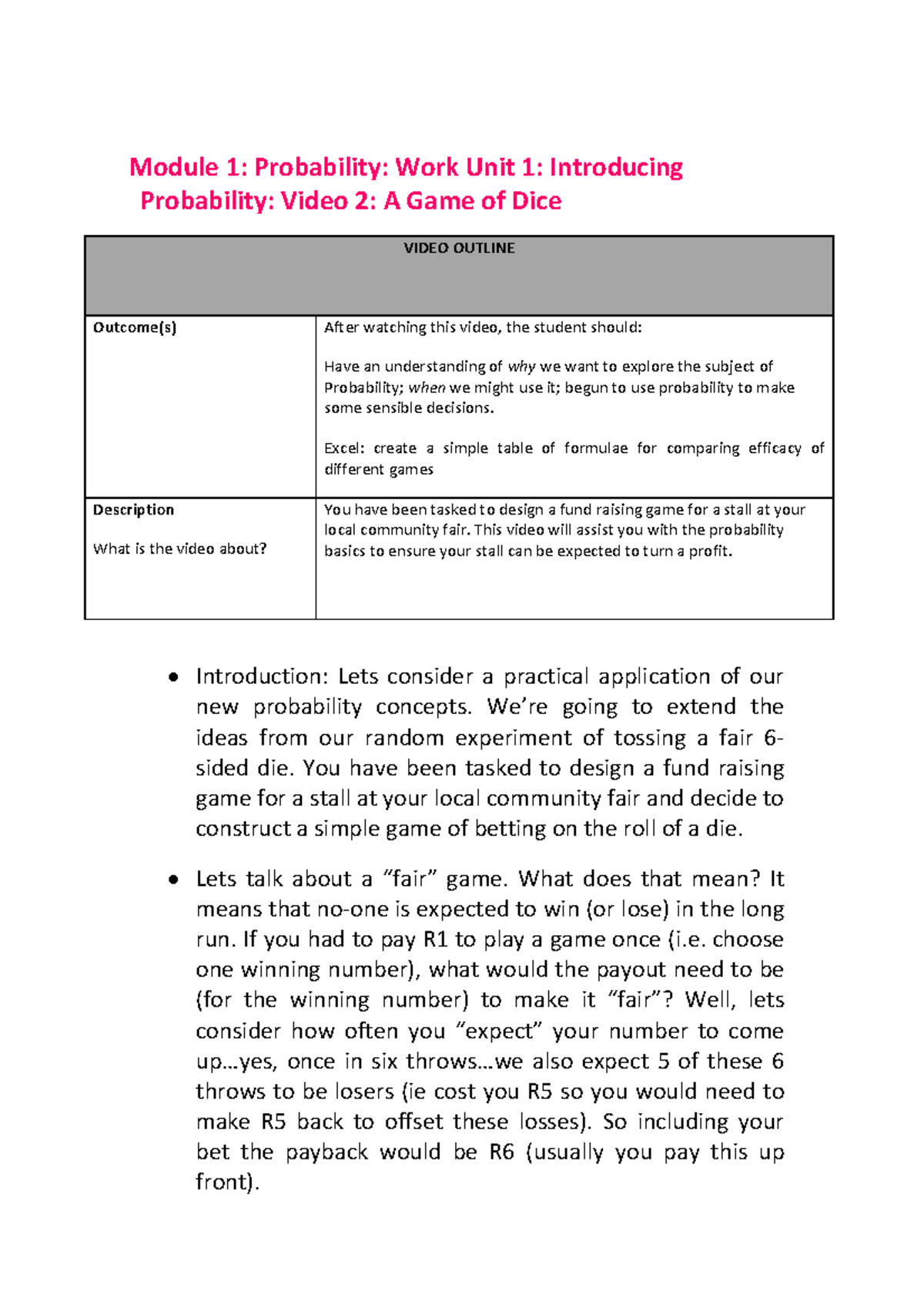 Video+2+transcript - Introducing probability, Set theory/Probability ...