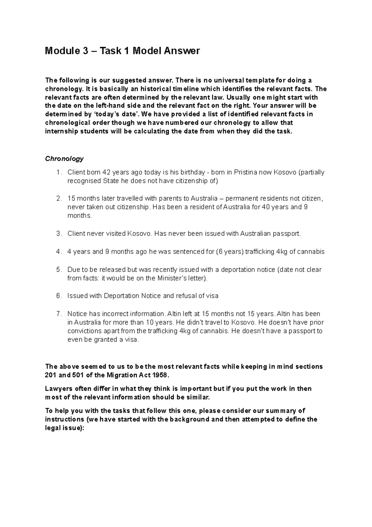 Module 3 - Task 1 - Model Answer - Module 3 – Task 1 Model Answer The ...