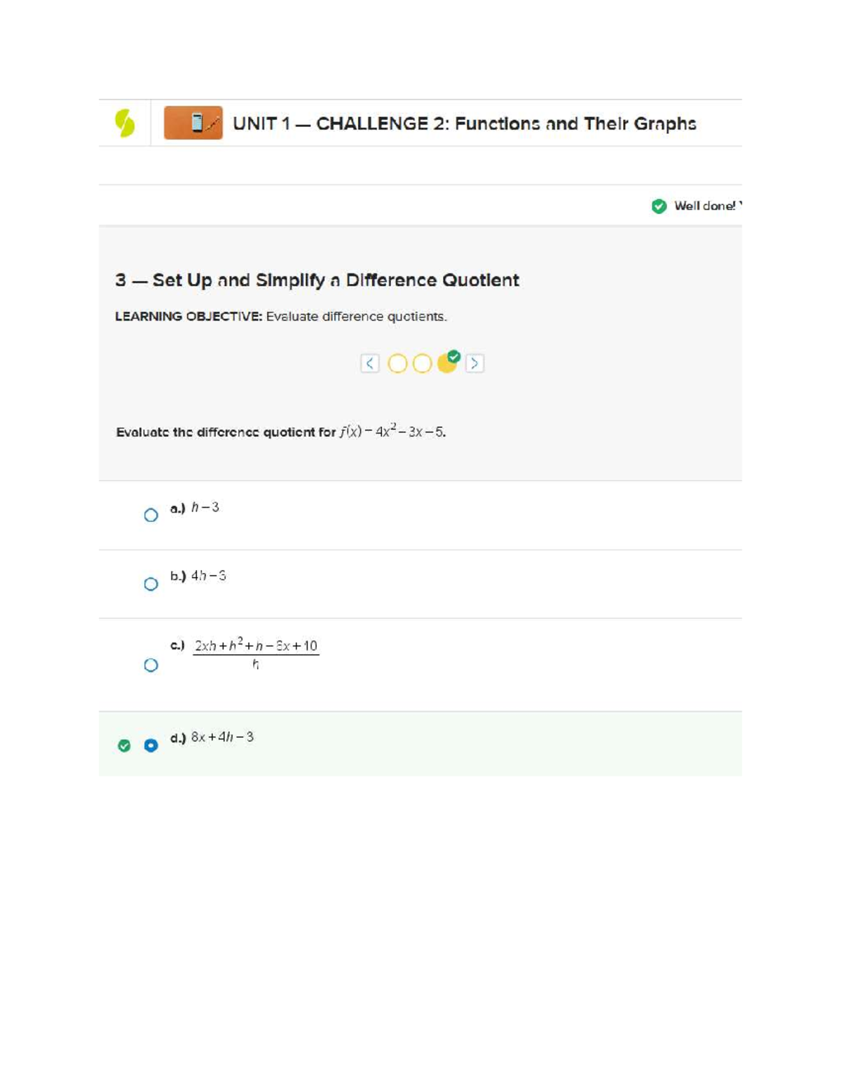 Calculus all mileston (7 - 9) - UNIT 1 CHALLENGE 2: Functions and Their ...