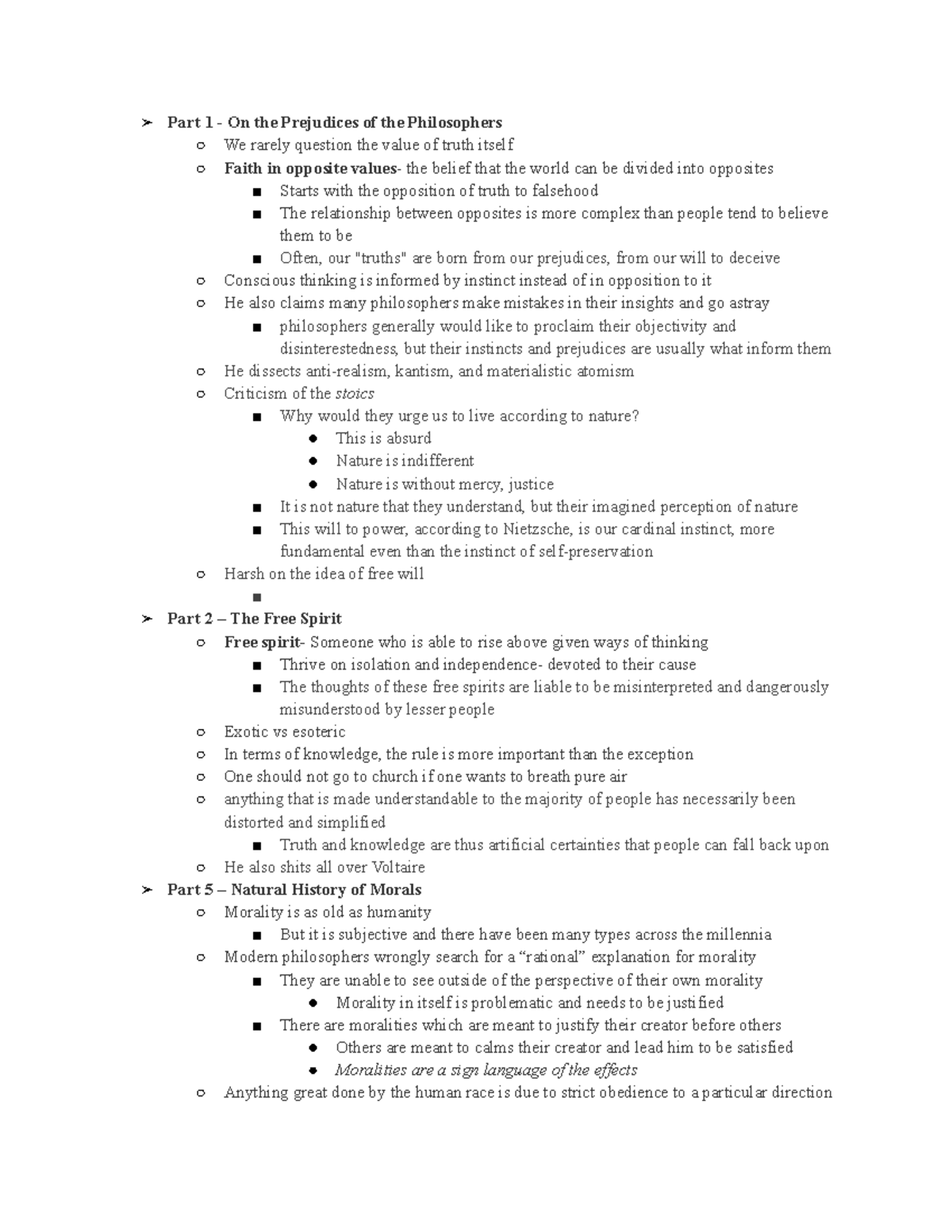 Nietzsche - Complete notes from lecture and my own reading - Part 1 ...