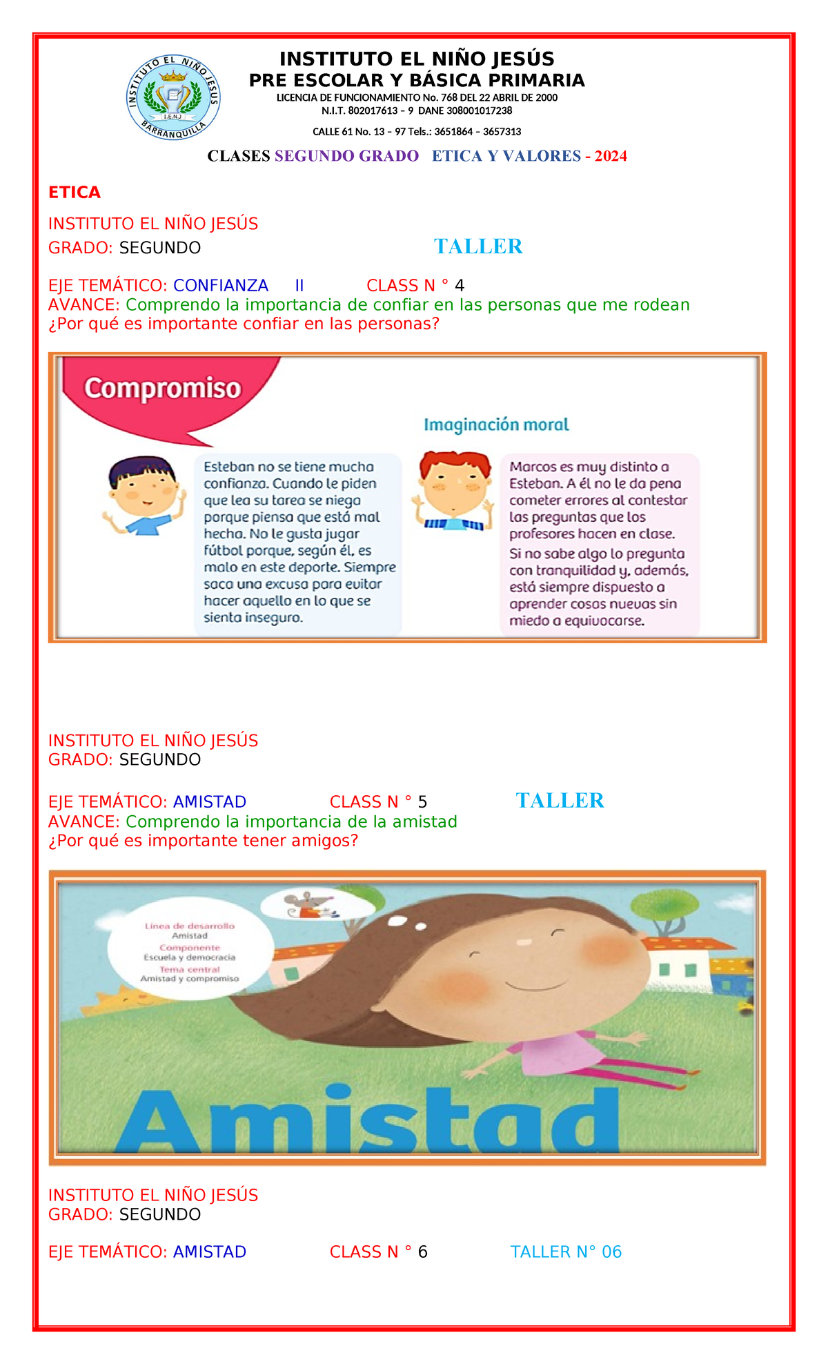 7. Etica - valores como la solidaridad - INSTITUTO EL NIÑO JESÚS PRE ...