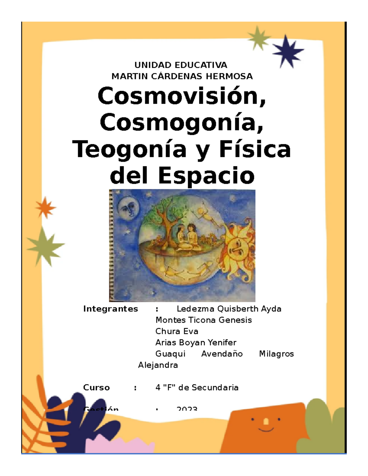 Cosmovisión - apuntes - UNIDAD EDUCATIVA MARTIN CÁRDENAS HERMOSA ...