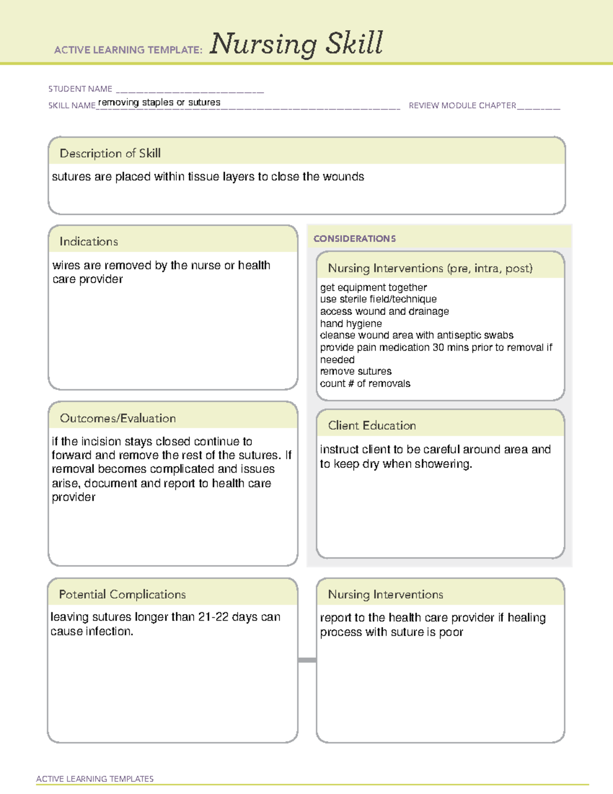Nursing skill restricted - VN201 - ACTIVE LEARNING TEMPLATES Nursing ...