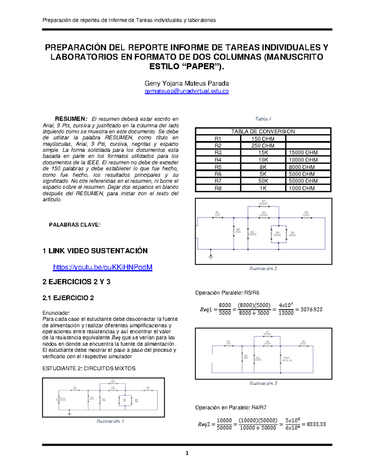 Anexo 2 Formato IEEE - . PREPARACIÓN DEL REPORTE INFORME DE TAREAS INDIVIDUALES Y LABORATORIOS ...