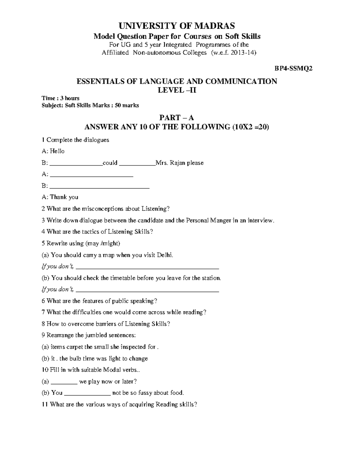 Softskills - Summary english literature - UNIVERSITY OF MADRAS Model ...