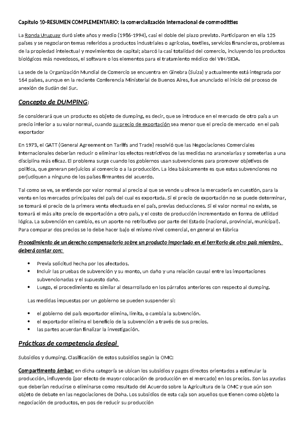 Capítulo 10- Resumen Complementario - Capítulo 10-RESUMEN COMPLEMENTARIO: la comercialización ...