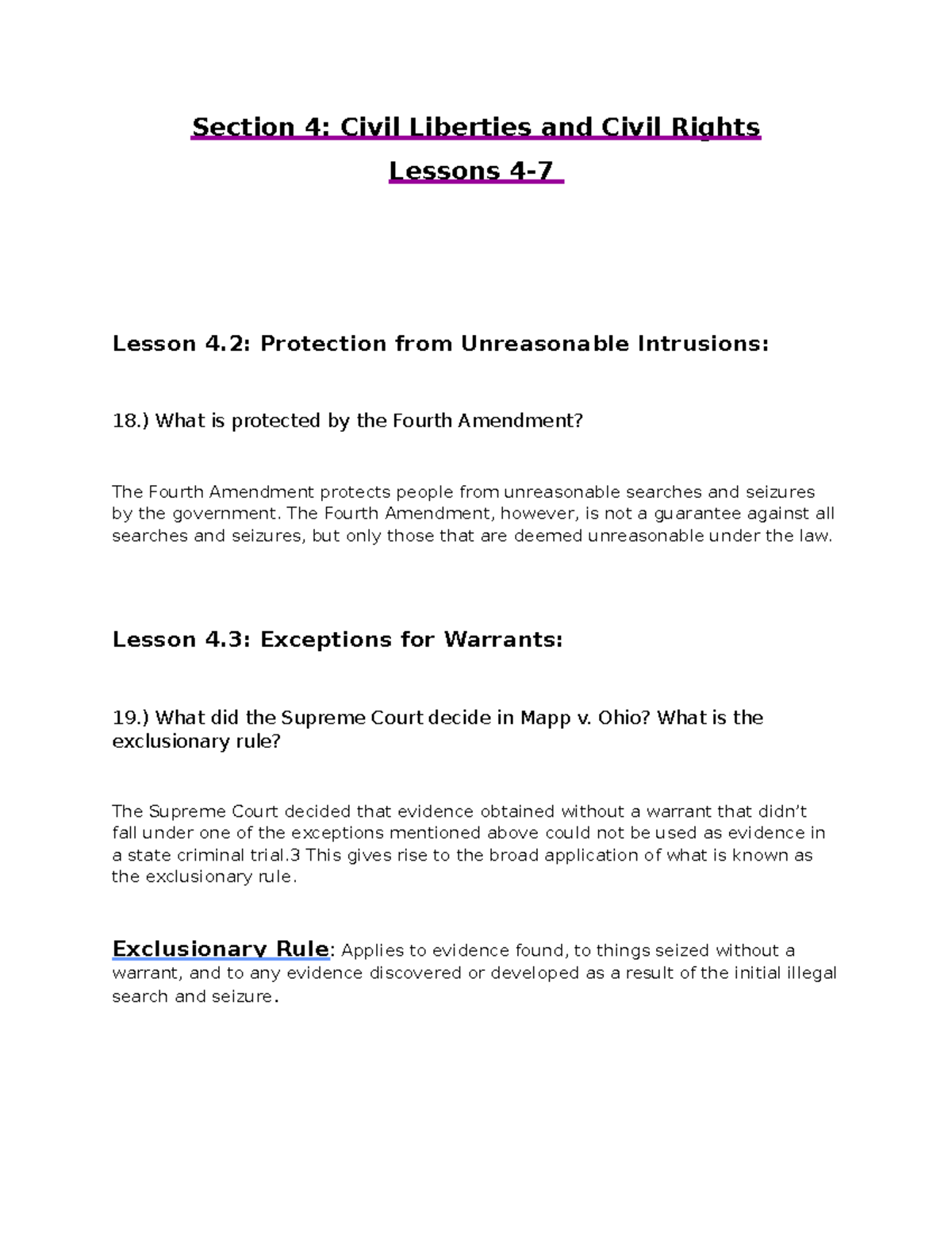 C963 Section 4 less 4 thru 7 - Section 4: Civil Liberties and Civil ...