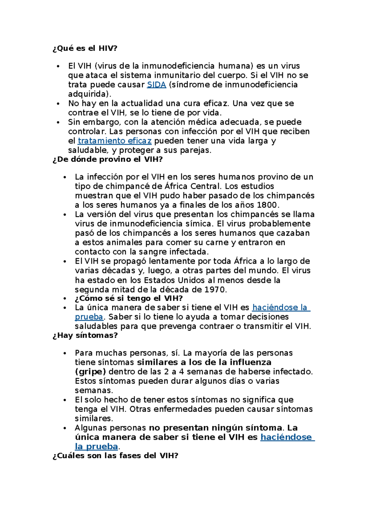 Qué es el HIV - resumen del HIV - ¿Qué es el HIV? El VIH (virus de la ...