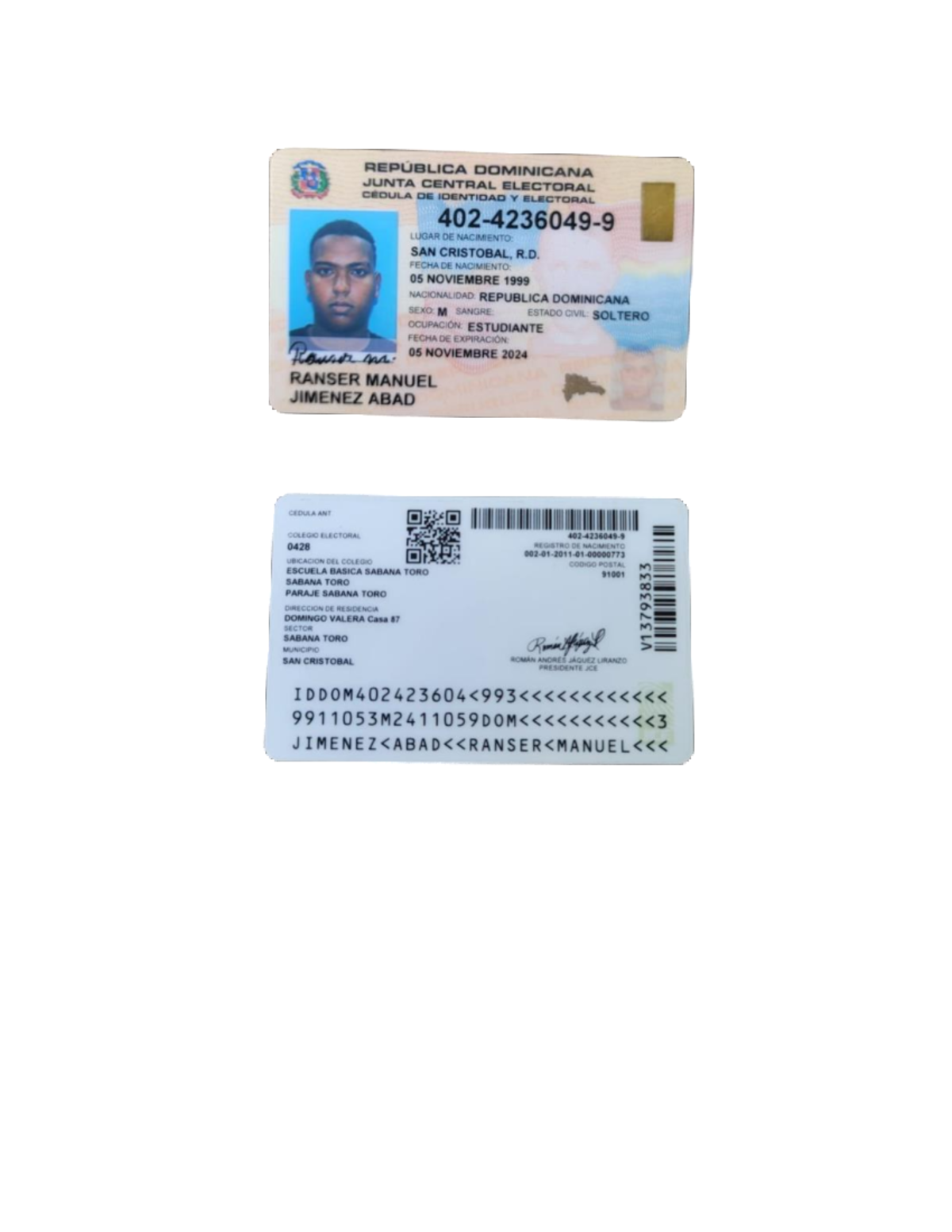 Ran - sfas - REPUBLICA DOMINICANA JUNTA CENTRAL ELECTORAL CEDULA DE ...