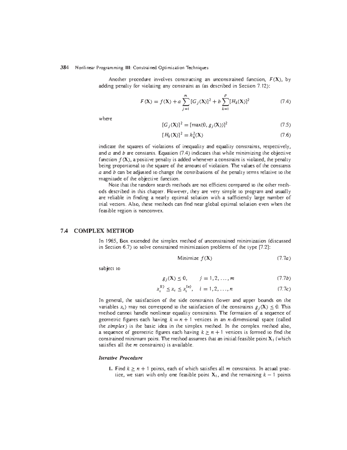 Complex method - 384 Nonlinear Programming III: Constrained Optimization Techniques Another ...
