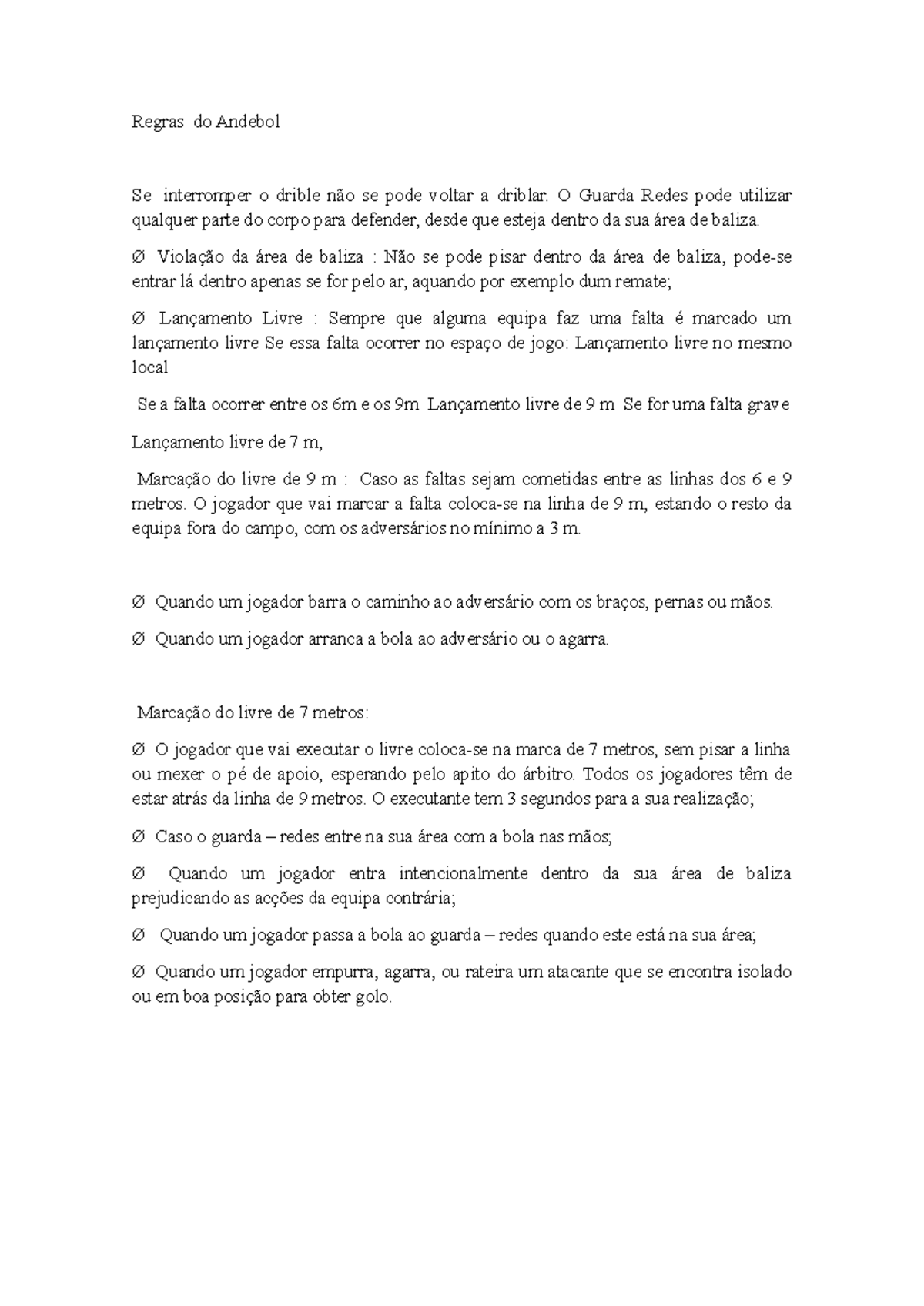Regras do andebol - Finalista - Regras do Andebol Se interromper o ...
