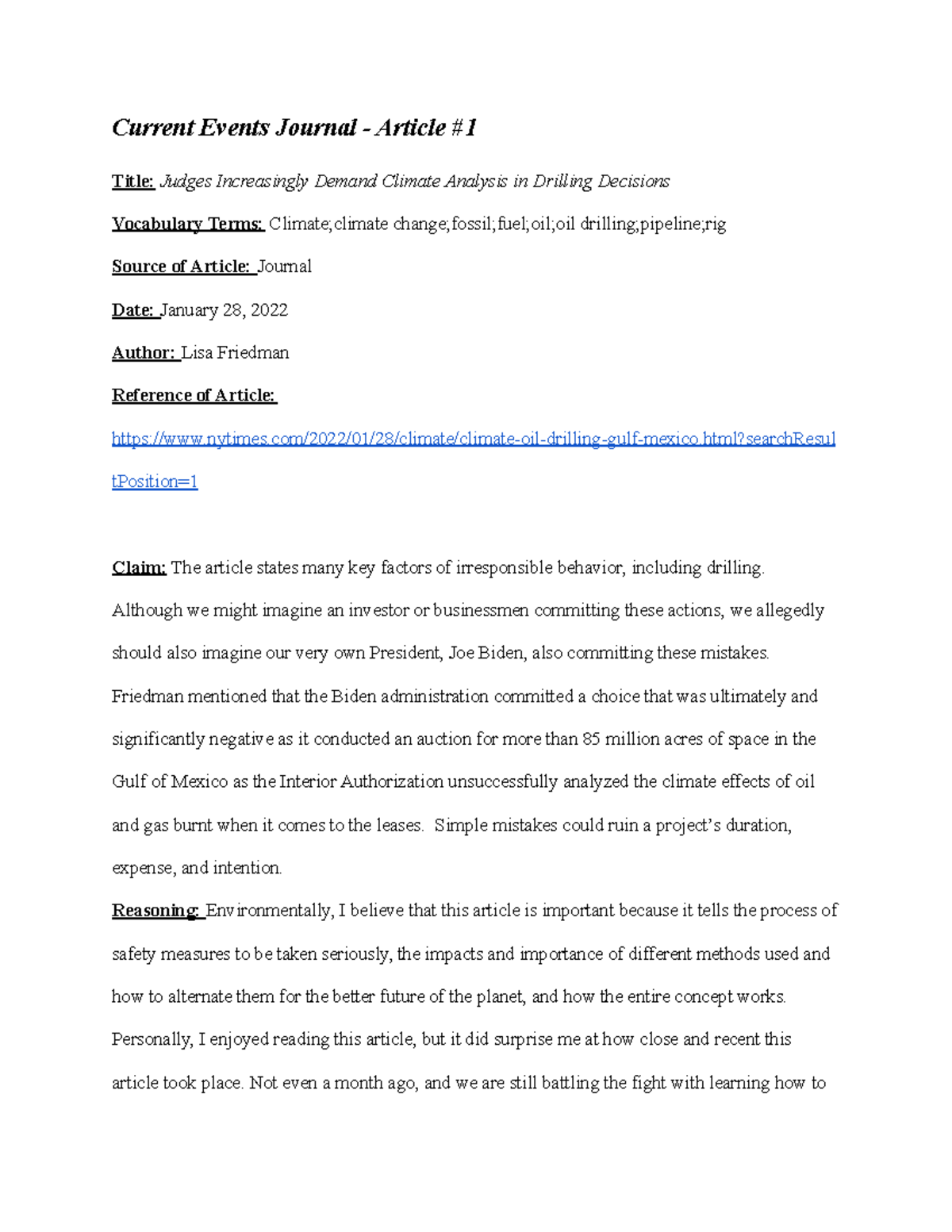 Current Events Journal #3 - html?searchResul tPosition= Claim: The ...