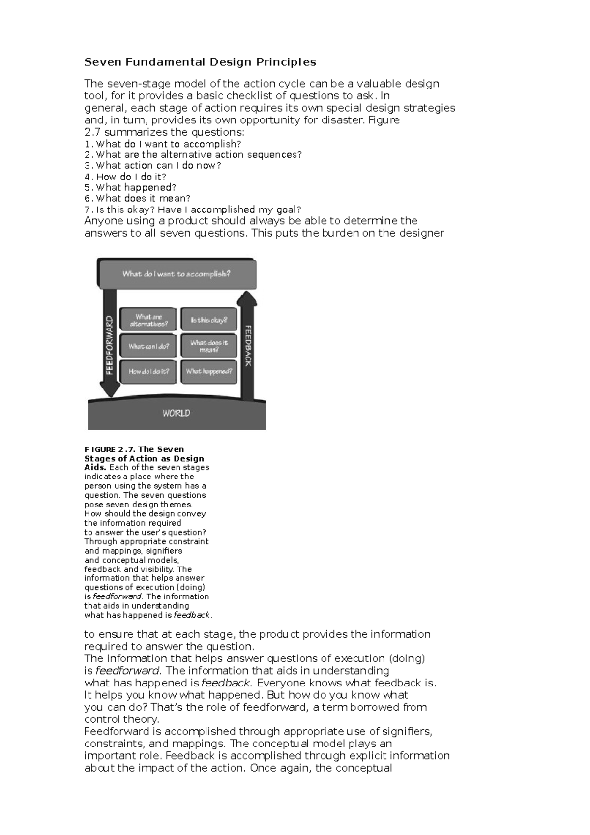 Seven Fundamental Design Principles - In general, each stage of action ...