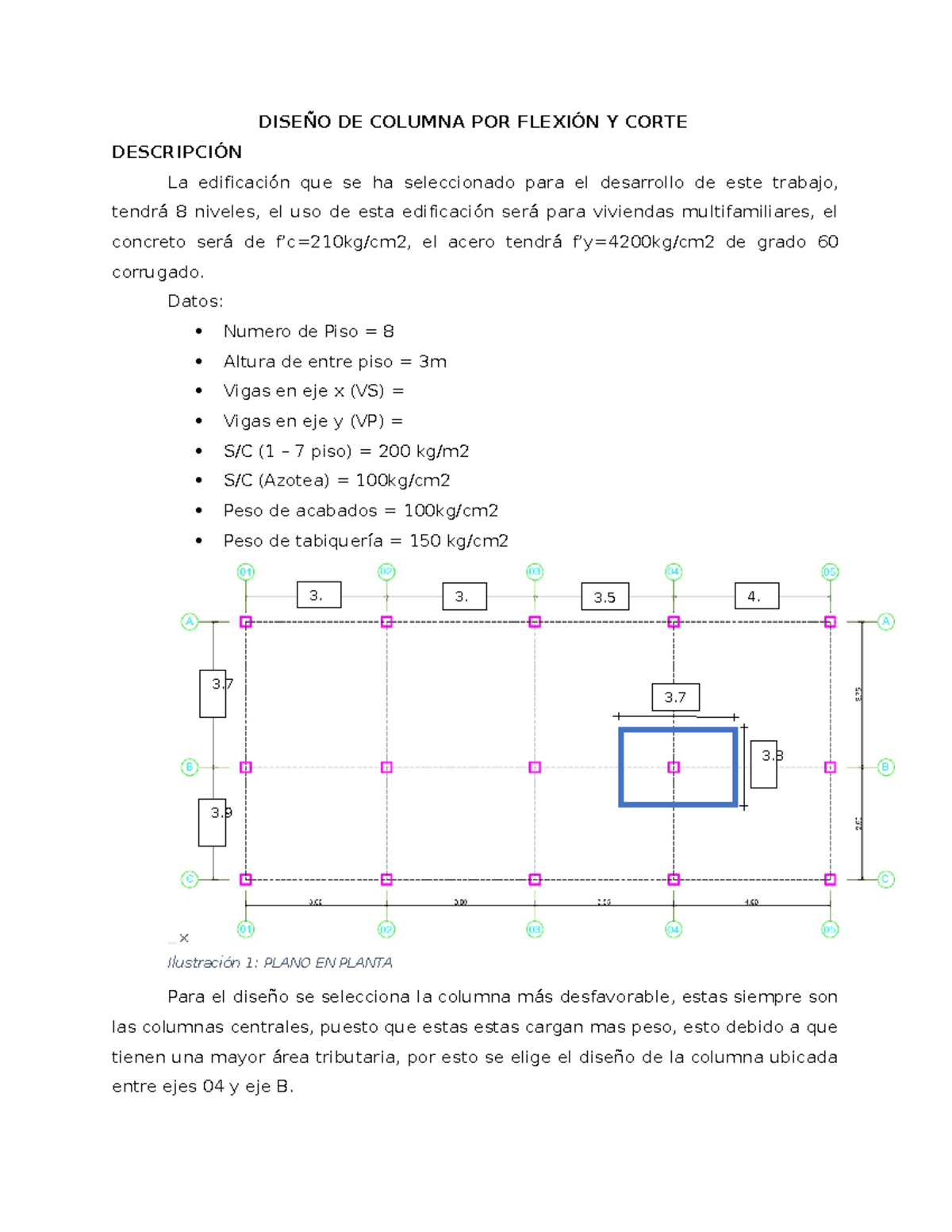Diseño DE Columna POR Flexión Y Corte - DISEÑO DE COLUMNA POR FLEXIÓN Y ...