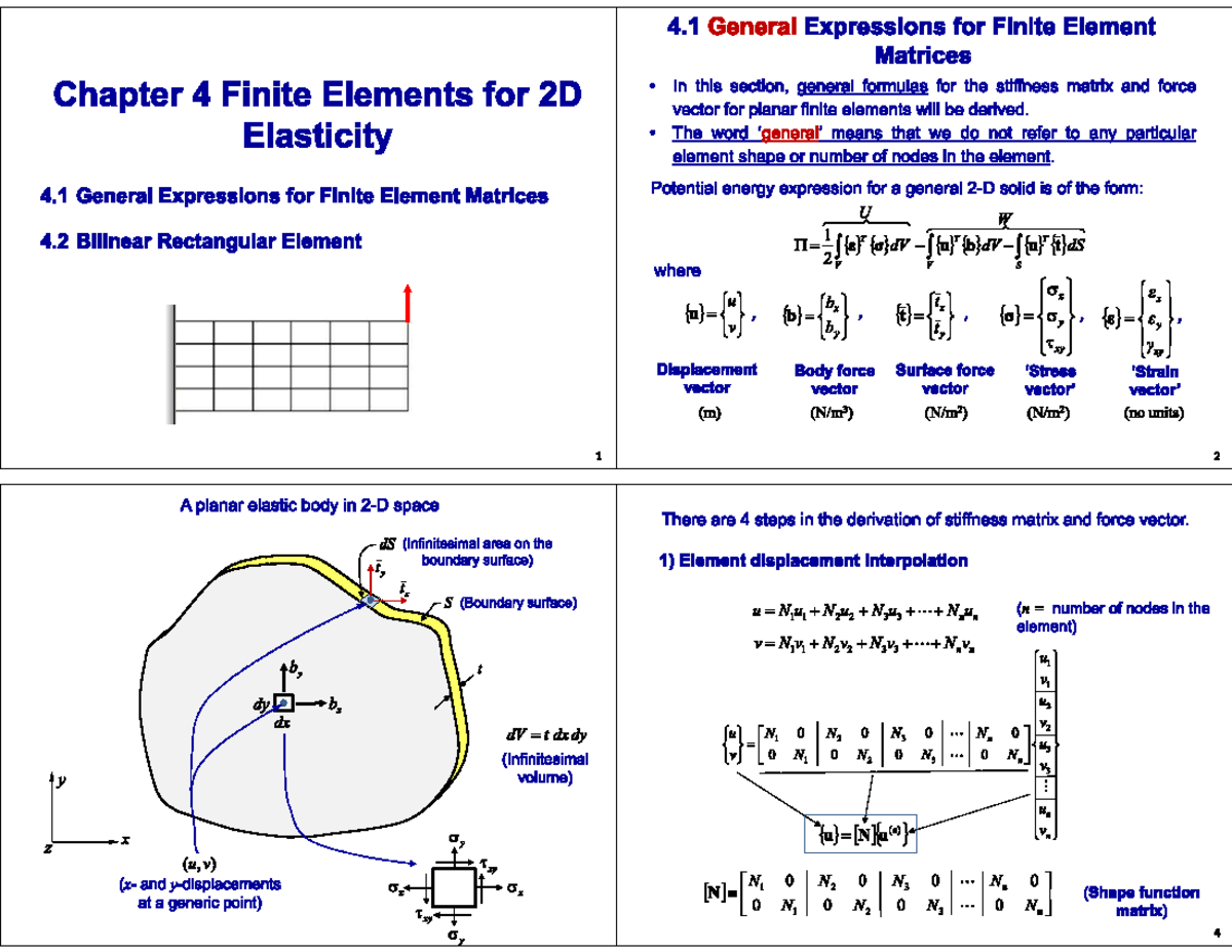 FEM Chapter 4 16 Slides AY2022-23-4slidesperpage - MA3004 - Studocu