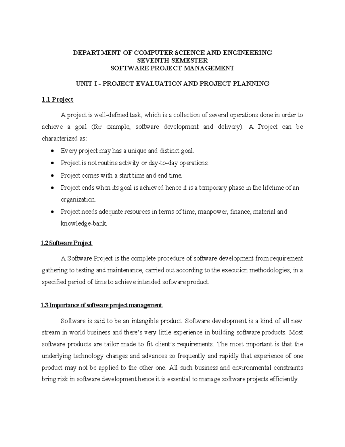 SPM UNIT 1 - Easy to learn - PANIMALAR INSTITUTE OF TECHNOLOGY ...