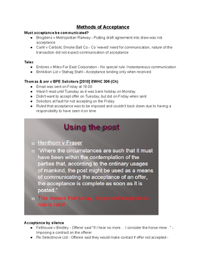 Common Facts for contract law - Contract Negotiation Scenario 2022 ...