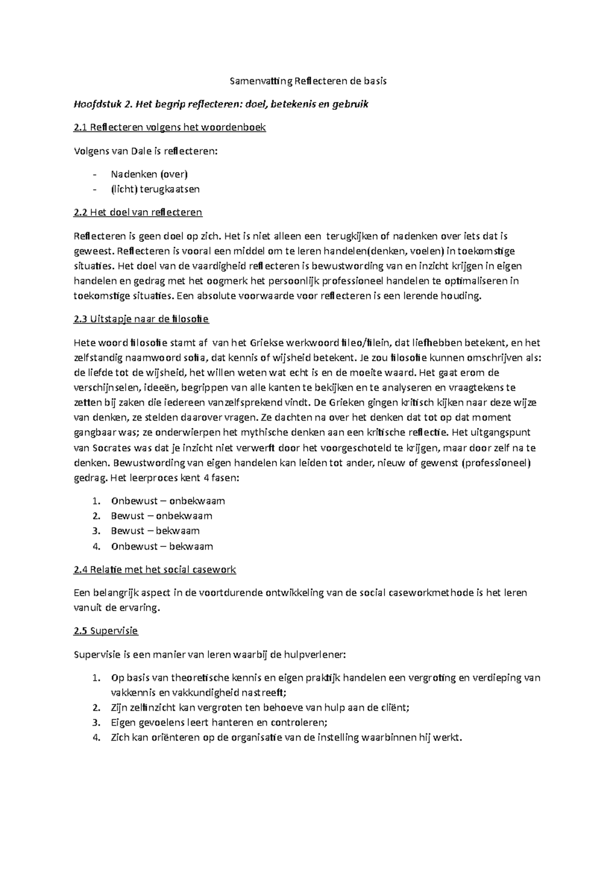Samenvatting Reflecteren de basis - Het begrip reflecteren: doel, betekenis en gebruik 2 ...