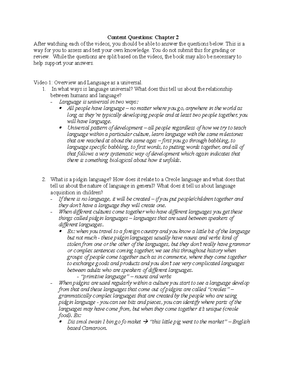 Content Questions Chapter 2 - This is a way for you to assess and test ...