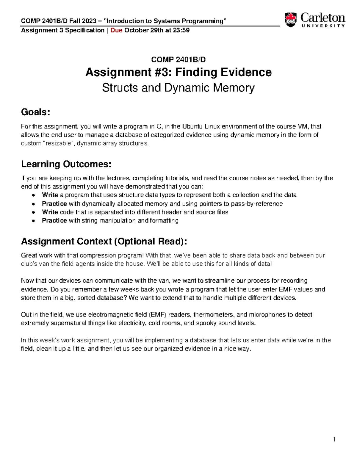 Assignment 3 Specification - Assignment 3 Specification | Due October ...