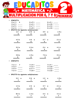 Problemas de Multiplicacion para Segundo Grado de Primaria - RESUELVE ...