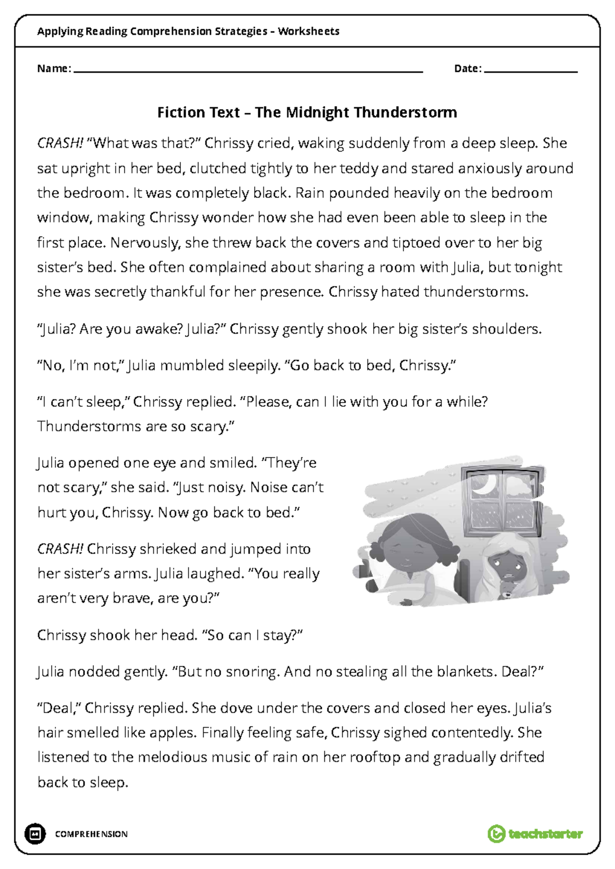 Applying Reading Comprehension Strategies Worksheets Adobe Reader ...