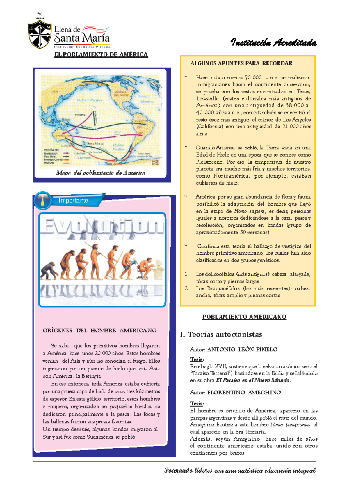 Ficha DE Actividades Poblamiento DE America - ####### EL POBLAMIENTO DE ...