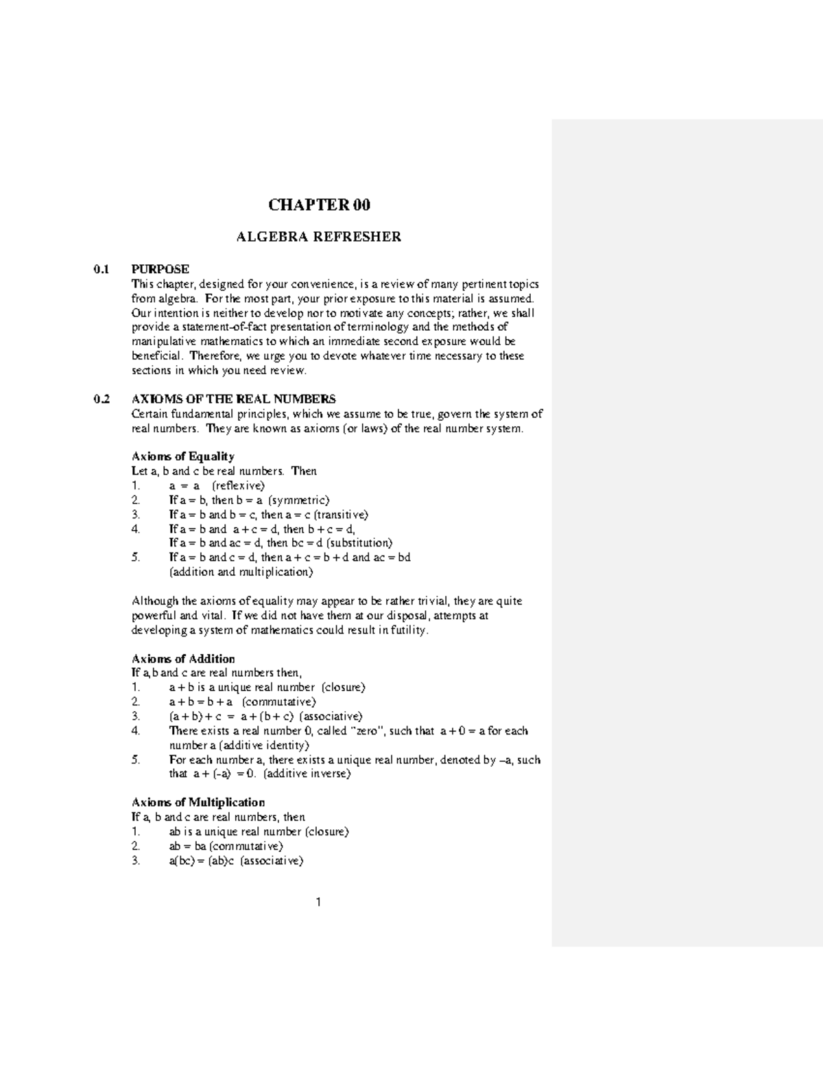 Lecture Notes SMTH000 2019 230314 115736 - CHAPTER 00 ALGEBRA REFRESHER ...