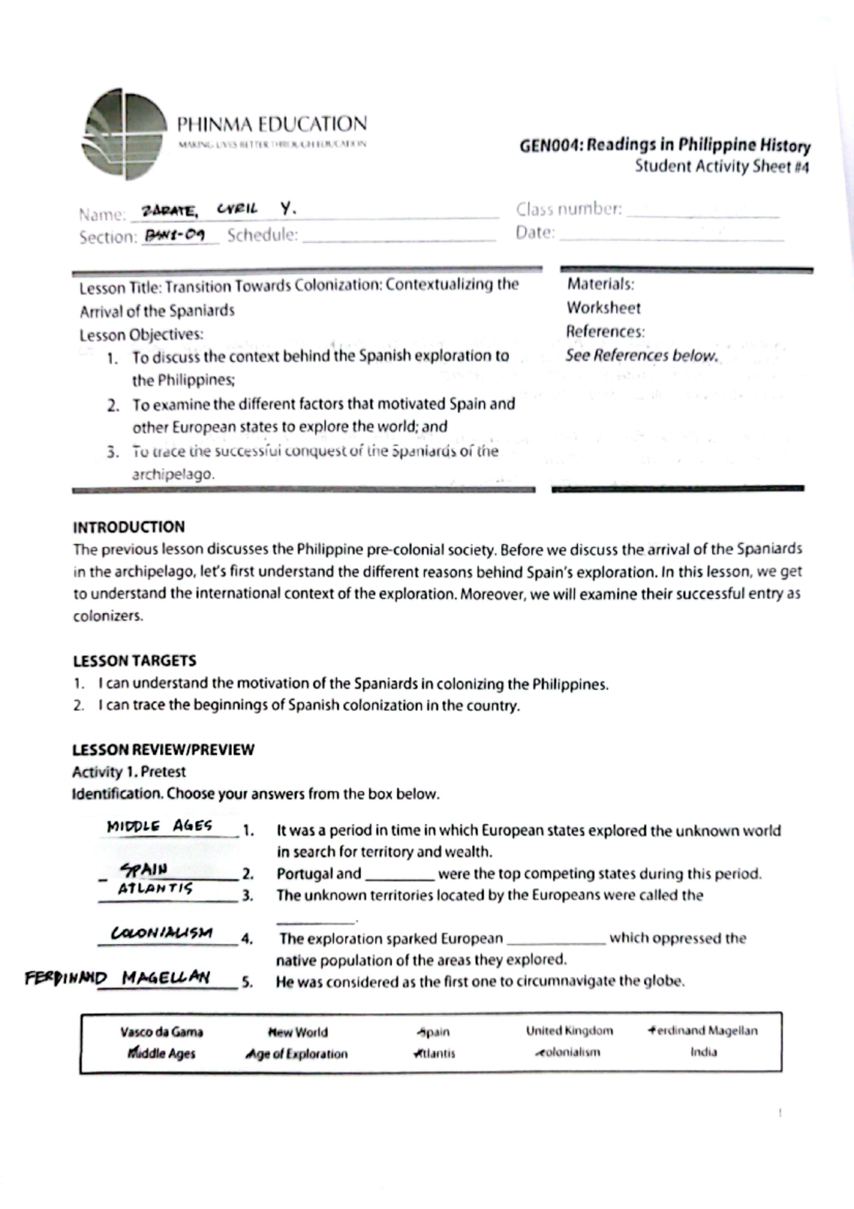 GEN004 SAS#4 answer key - PHINMA EDUCATION MAKING LIVES BETTER THROL ...