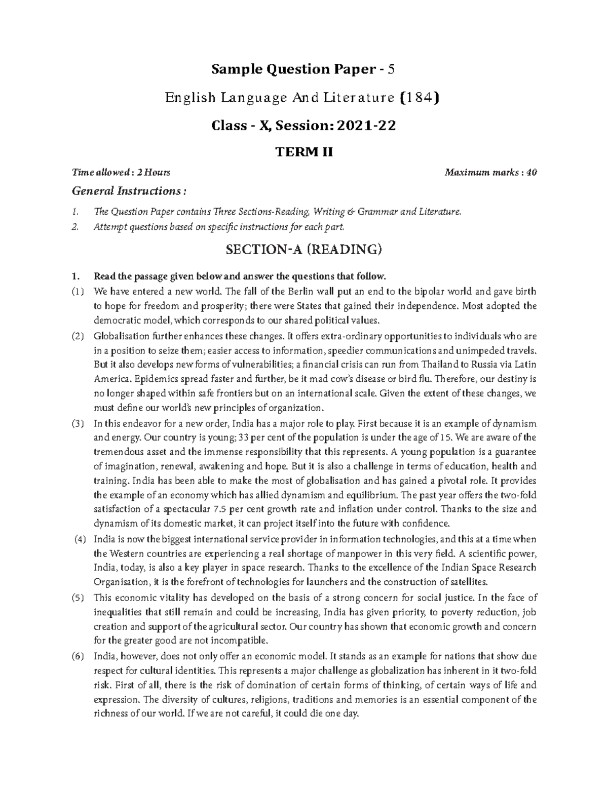 Bx Amej 35Zo VBHj 4338MB - SECTION-A (READING) 1. Read the passage ...