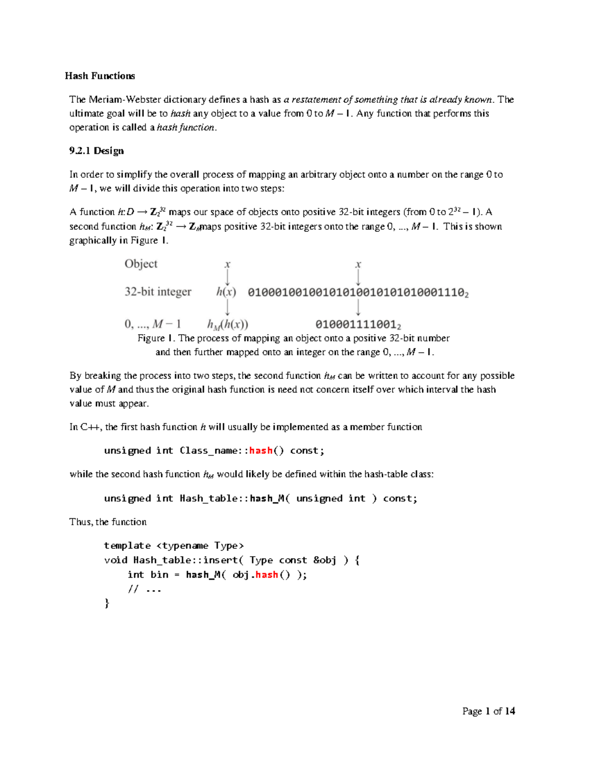 Hash Functions Analysis - 2 2 M Hash Functions The Meriam-Webster ...