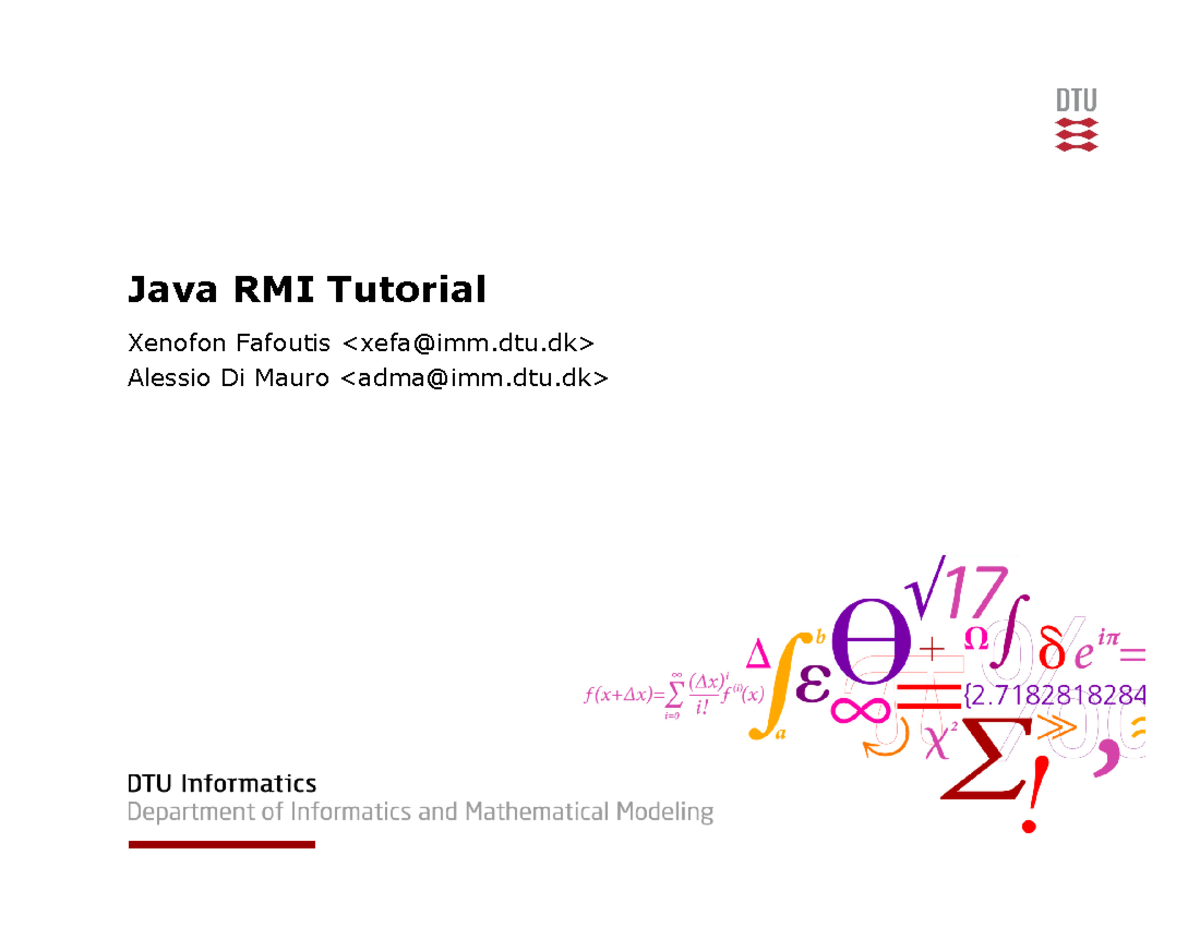 Rmi tutorial - RIM - - Studocu