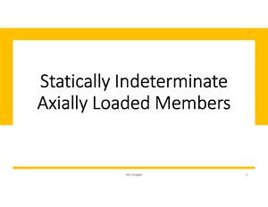 Lecture 5 PDF 2024 - STATICALLY INDETERMINATE STRUCTURES - OUTLINE ...