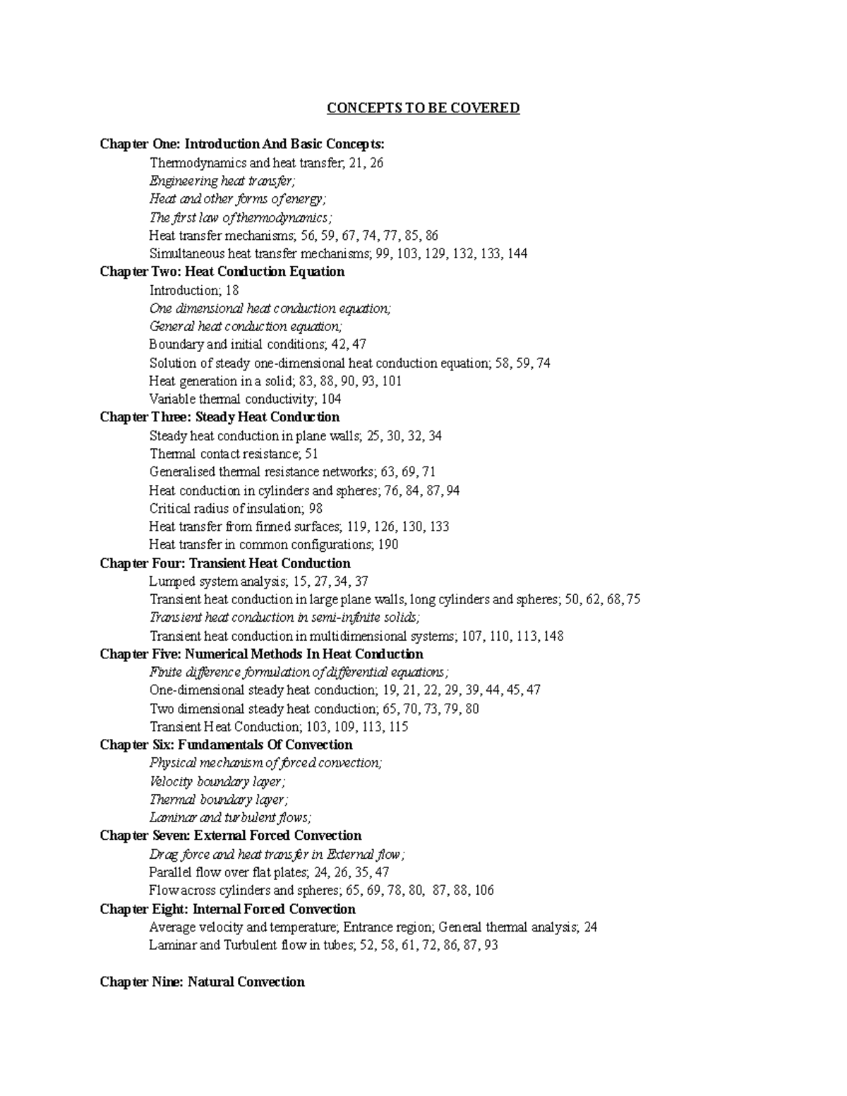 Detailed Course Outline - CONCEPTS TO BE COVERED Chapter One ...