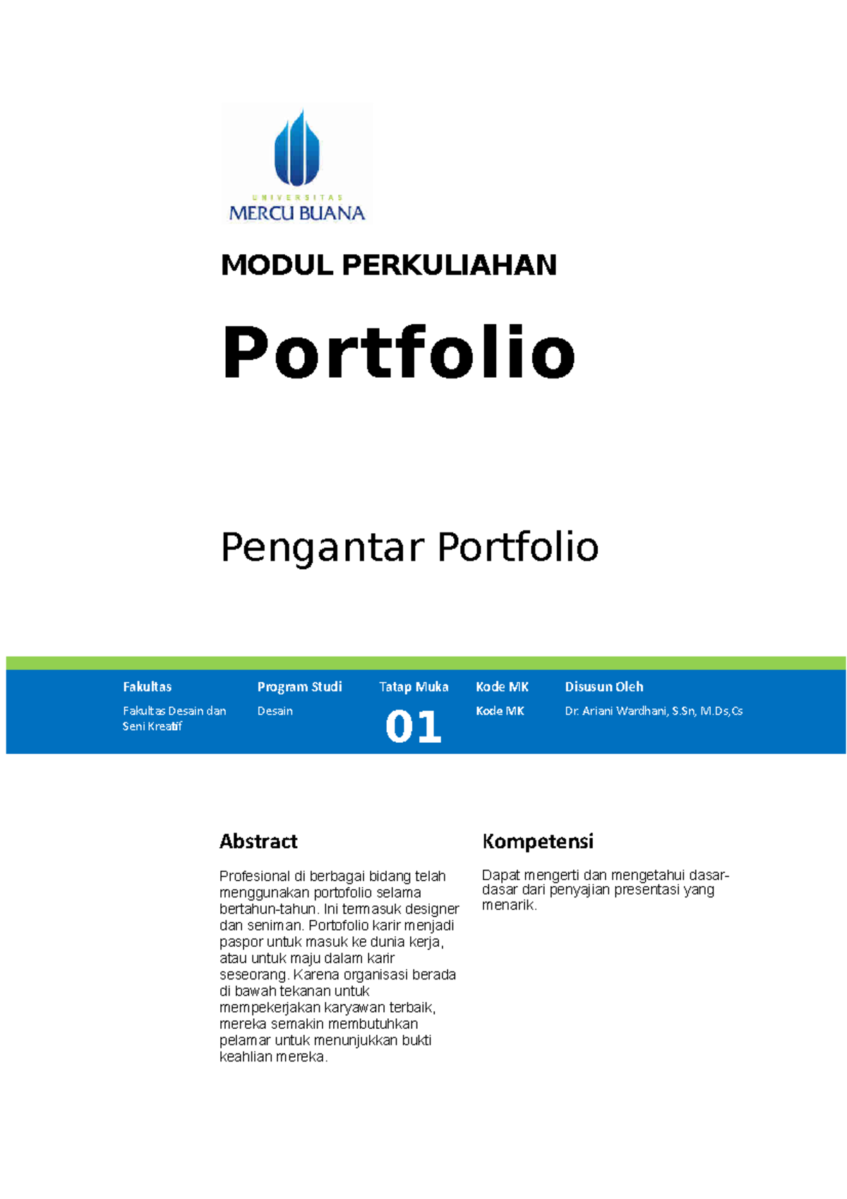 Portofolio 1 - this file containing how to create good portfolio for ...