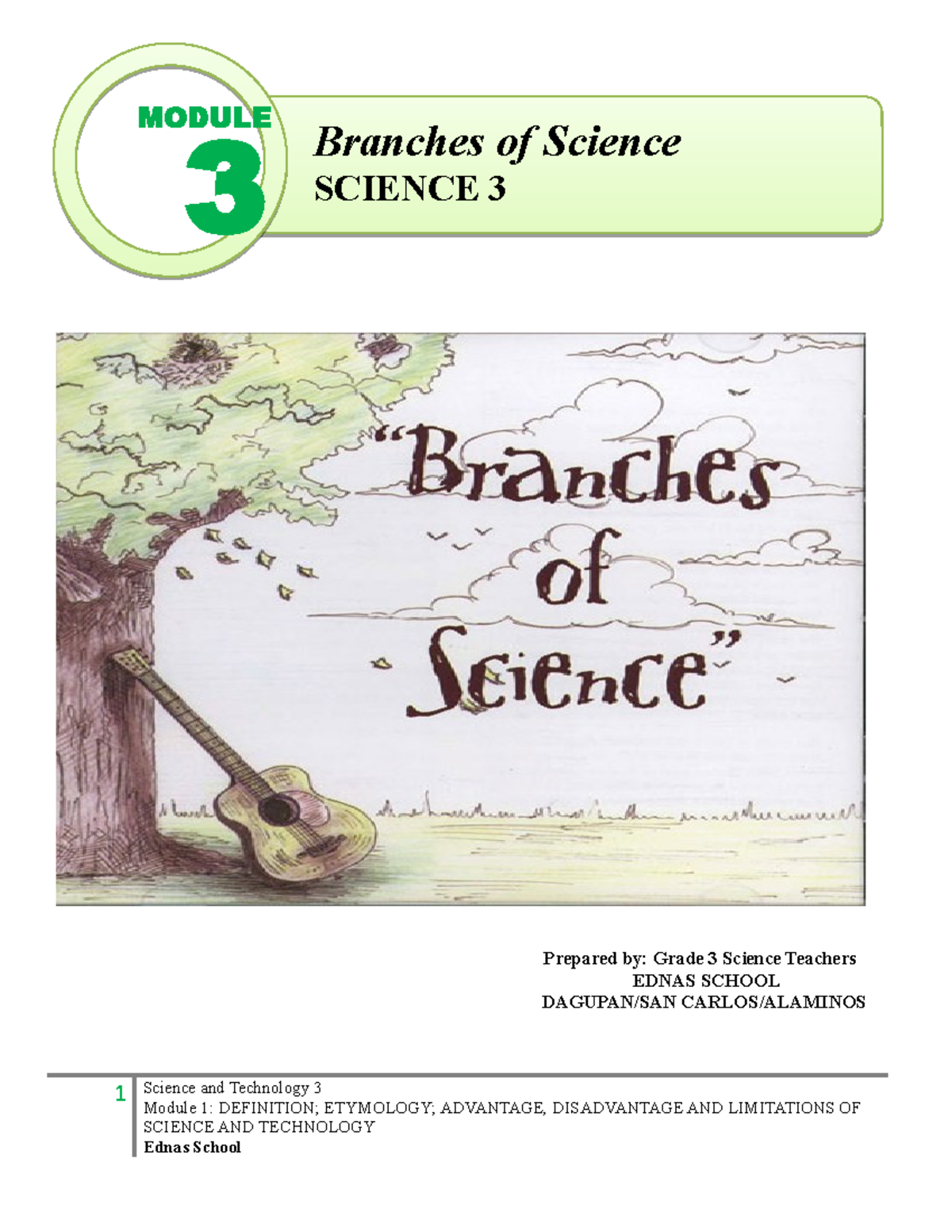 G3 Mod3 Branches of Science - ####### Prepared by: Grade 3 Science ...