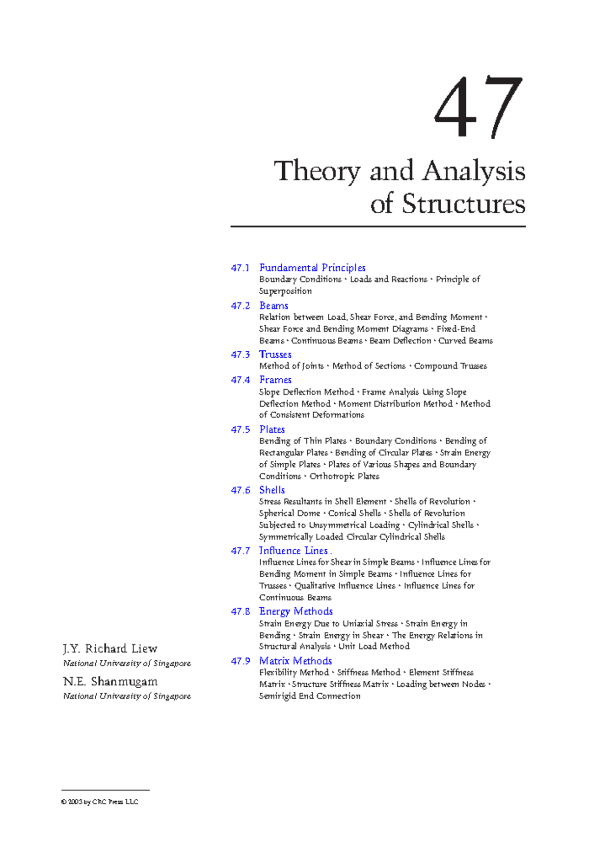 Theory and Analysis of Structures - 47 Theory and Analysis of ...
