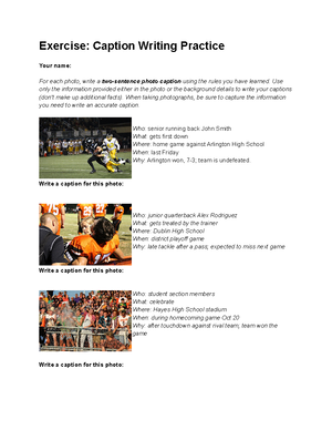 Caption-writing-exercise - Exercise: Caption Writing Practice Your name ...