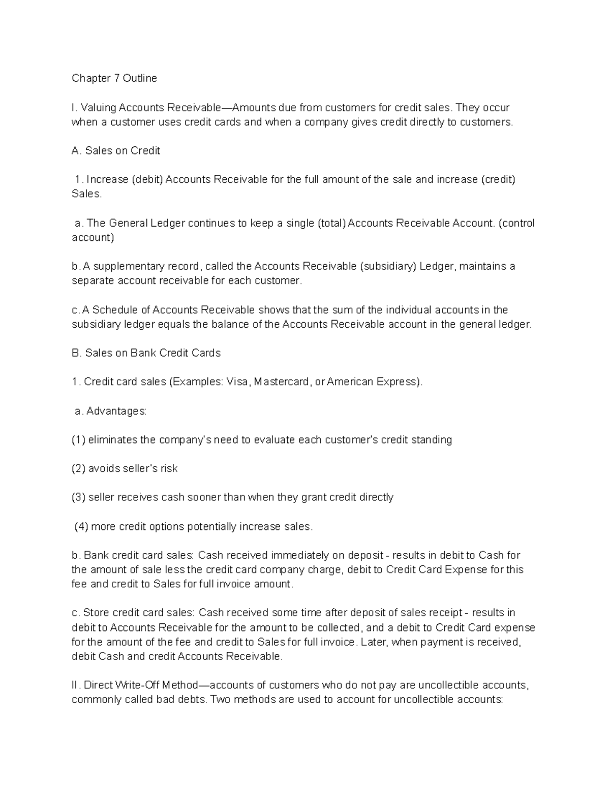 Chapter 7 Outline - I did this during class. - Chapter 7 Outline I ...