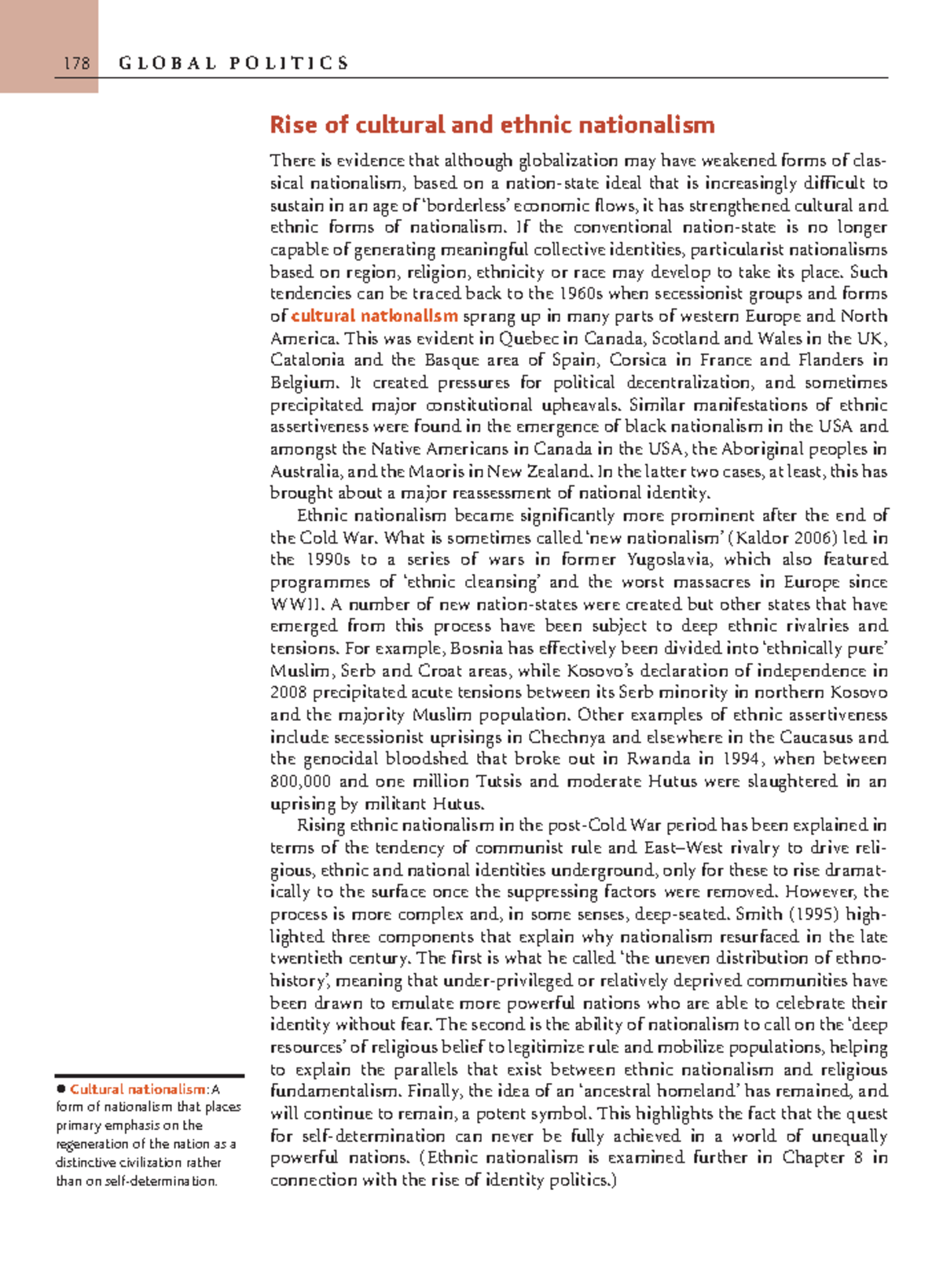 Global Politics-102 - n/a - Rise of cultural and ethnic nationalism ...