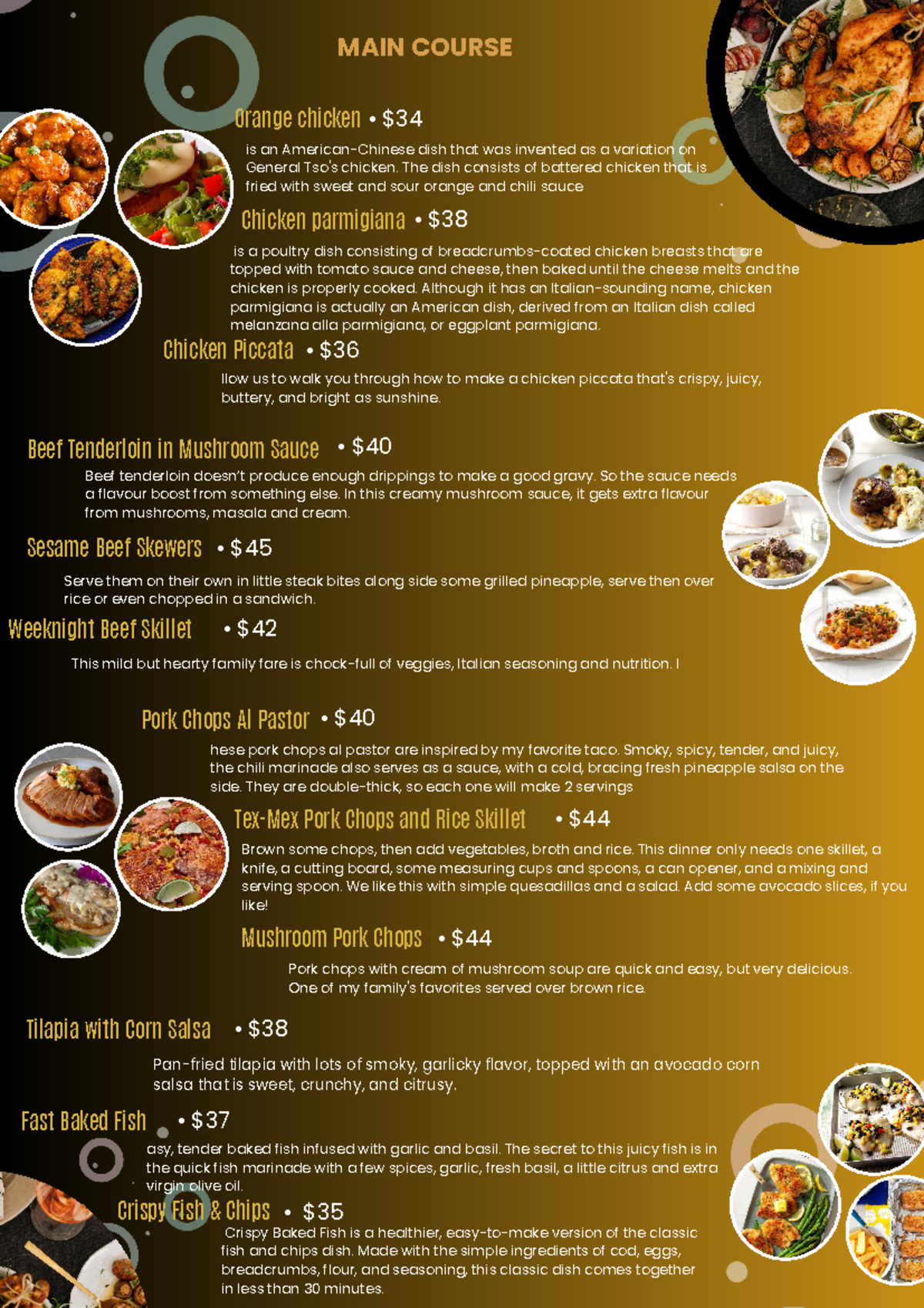 Black Brown Simple Pizzeria Food Menu - is an American-Chinese dish ...