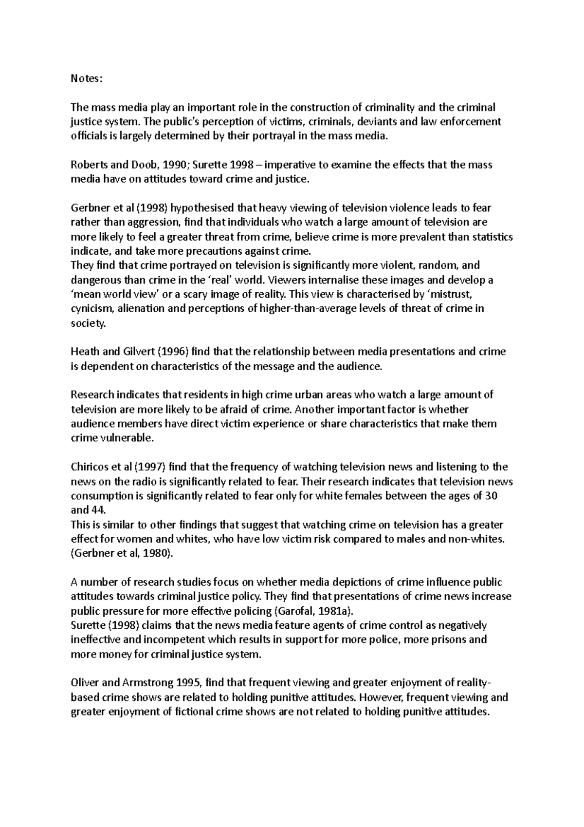 Relationship between the police and the media - Notes: The mass media ...