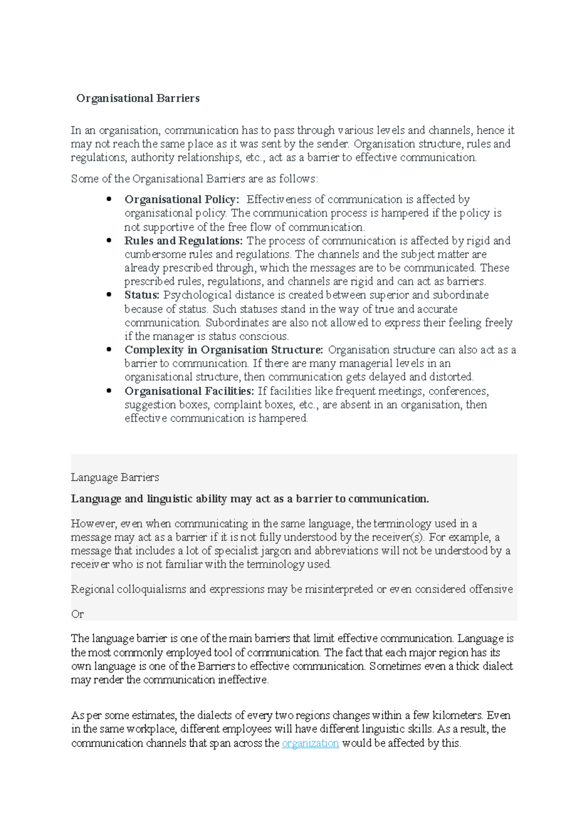 Bcom ppt - communication and the barriers between buisness communication - Organisational ...