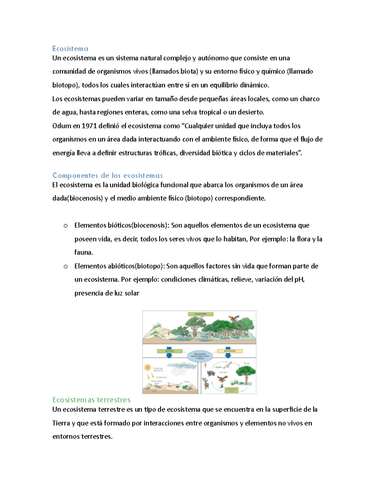 qué son los ecosistemas y los ecosistemas terrestres - Ecosistema Un ...