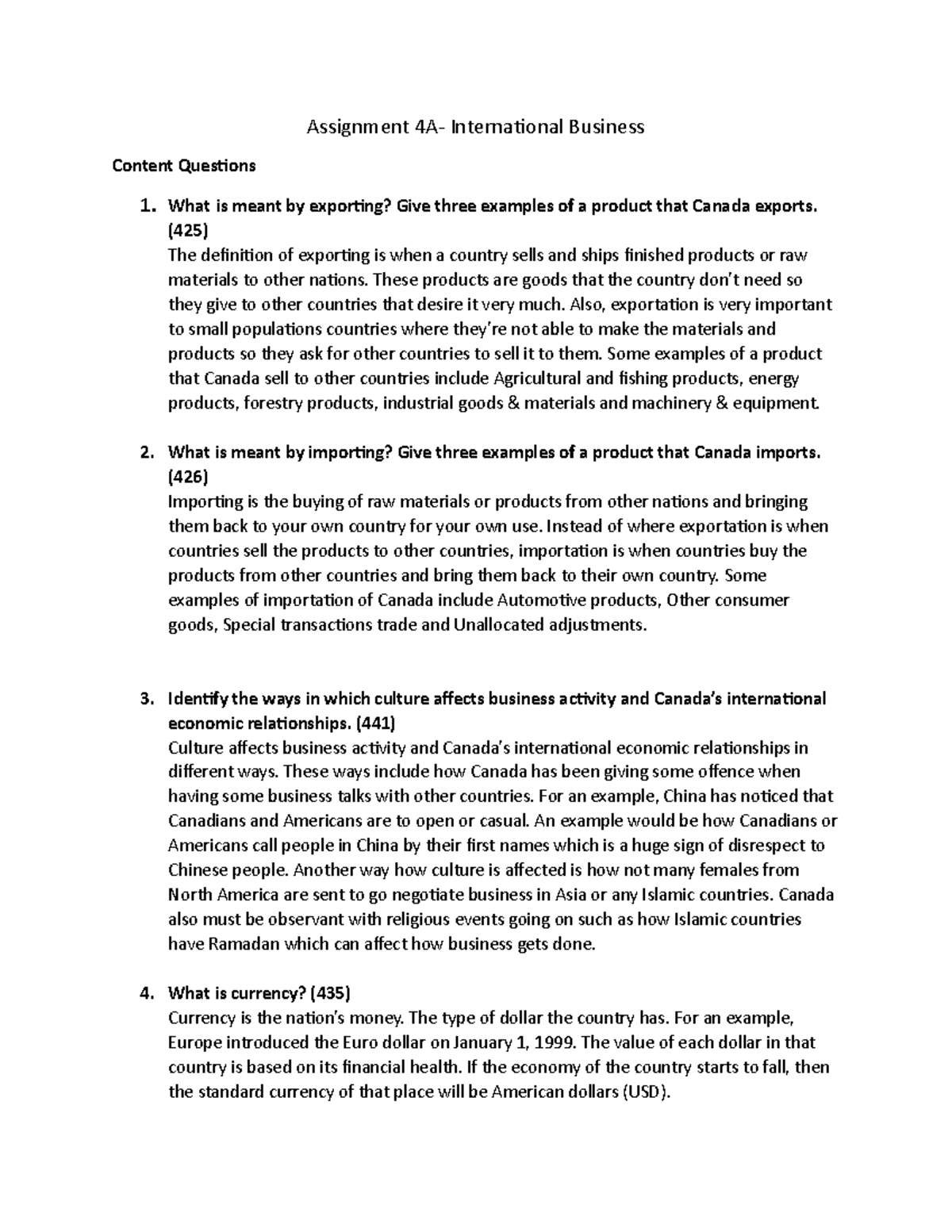 Assignment 4A International Business - Assignment 4A- International ...