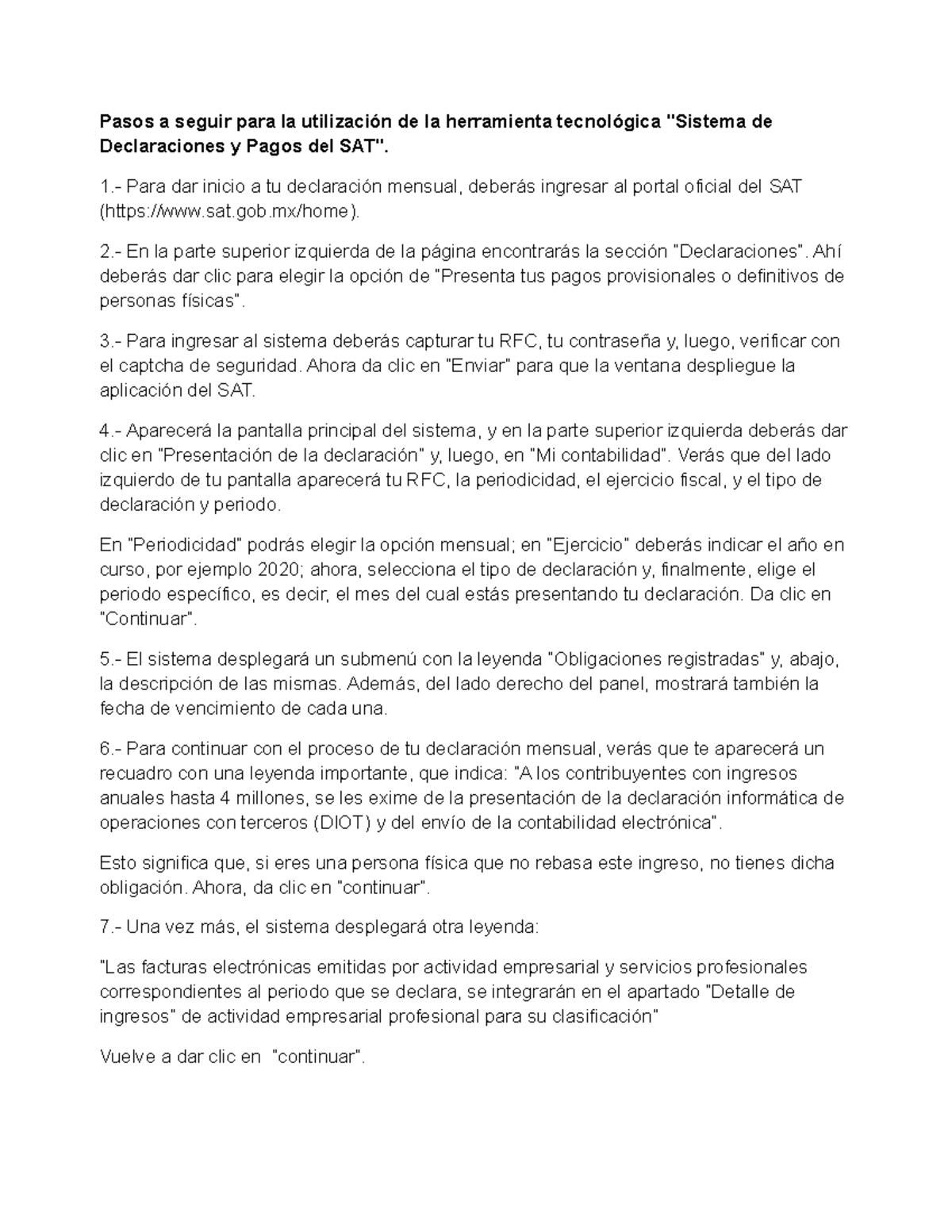 Sistema de Declaraciones y Pagos del SAT - Finance - Studocu