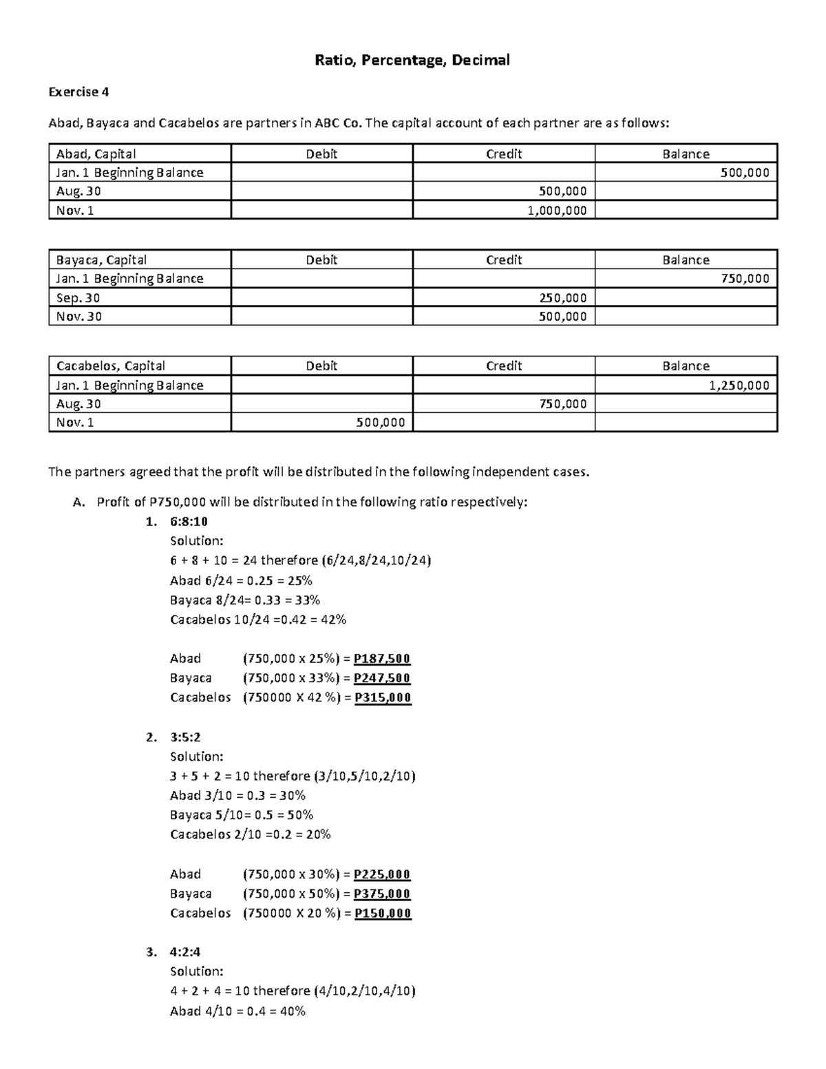 Ratio, Percentage, Decimal - Ratio, Percentage, Decimal Exercise 4 Abad ...