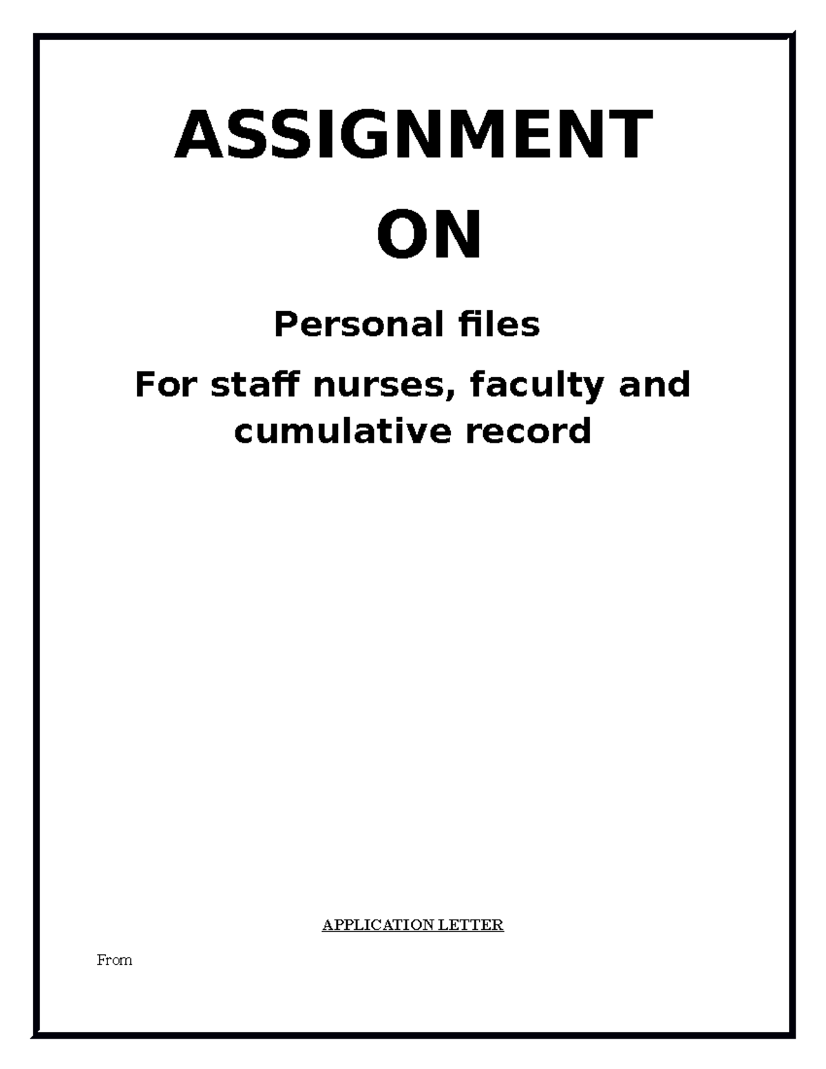 2 Personal file - sonali ramprasad vaidhya - ASSIGNMENT ON Personal ...