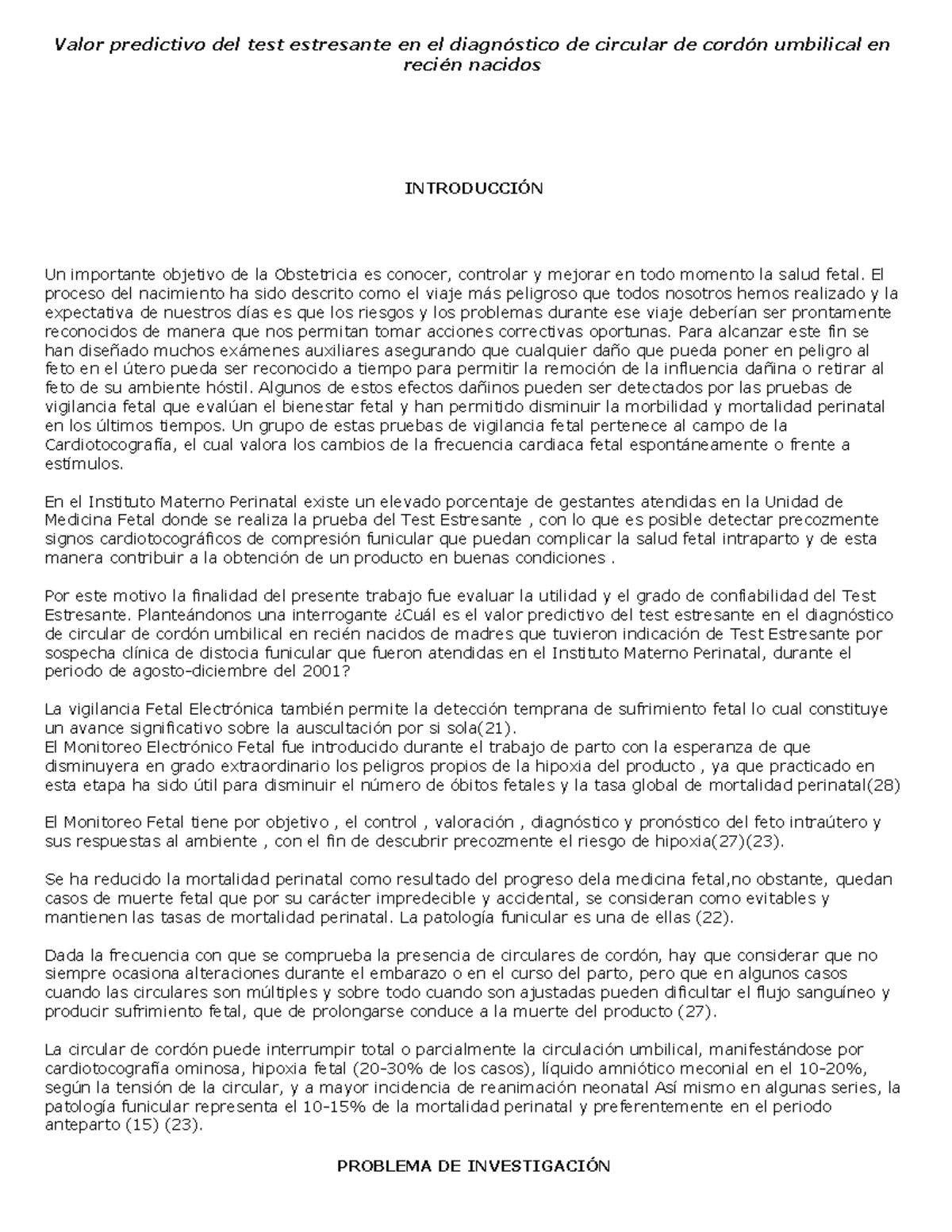 Valor predictivo del test estresante en el diagnóstico de circular de ...