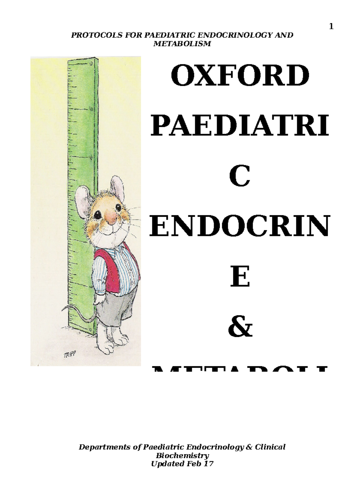 Oxford Metabolic and Endocrine Protocols - PROTOCOLS FOR PAEDIATRIC ...
